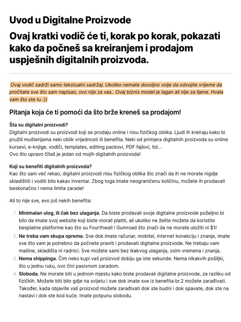 Uvod U Digitalne Proizvode | PDF