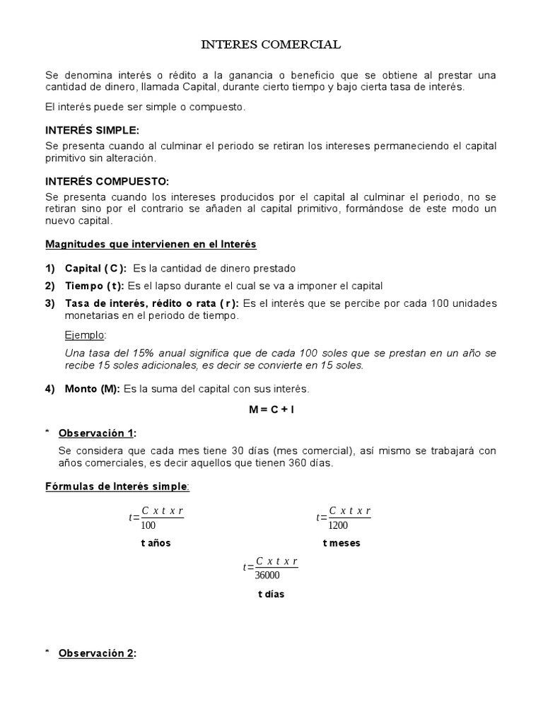 Interés Simple | PDF