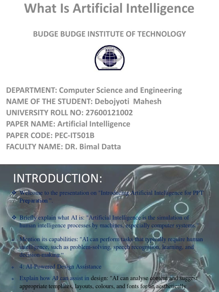 Debojyoti Mahesh PEC-IT501B | PDF | Artificial Intelligence | Intelligence (AI) & Semantics