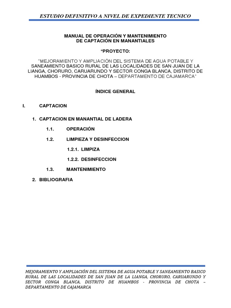 Manual de Operacion y Mantenimiento | PDF