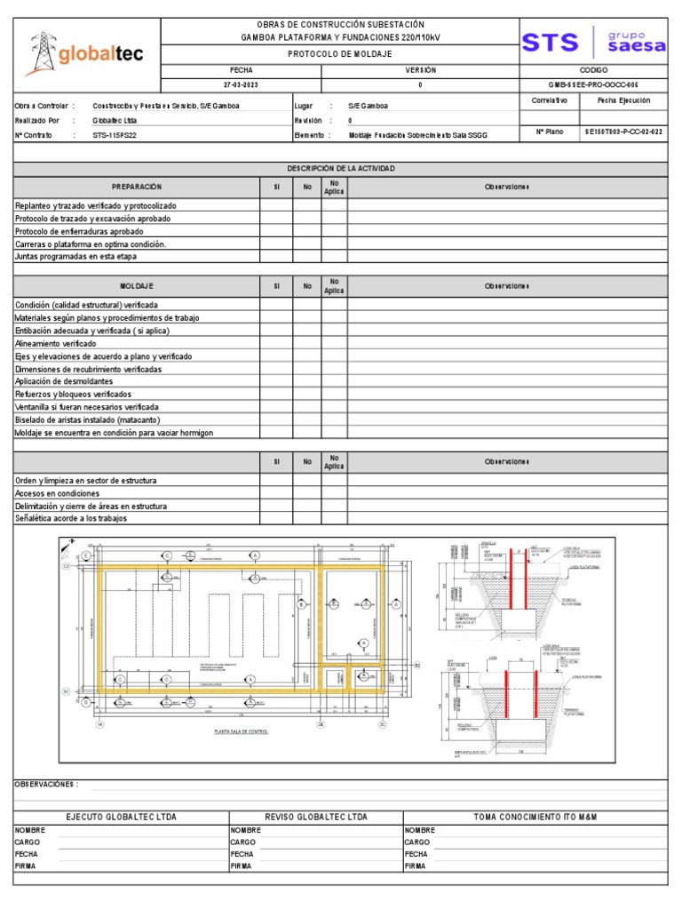 Moldaje Sobrecimiento SSGG | PDF