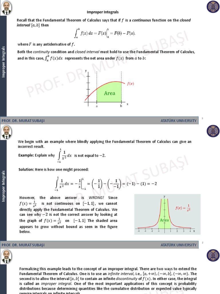 Week (Improper Integrals) | PDF