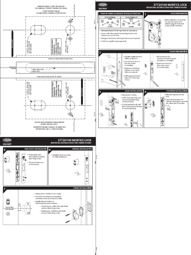 Mortice Lock Installation Instructions (2) | PDF