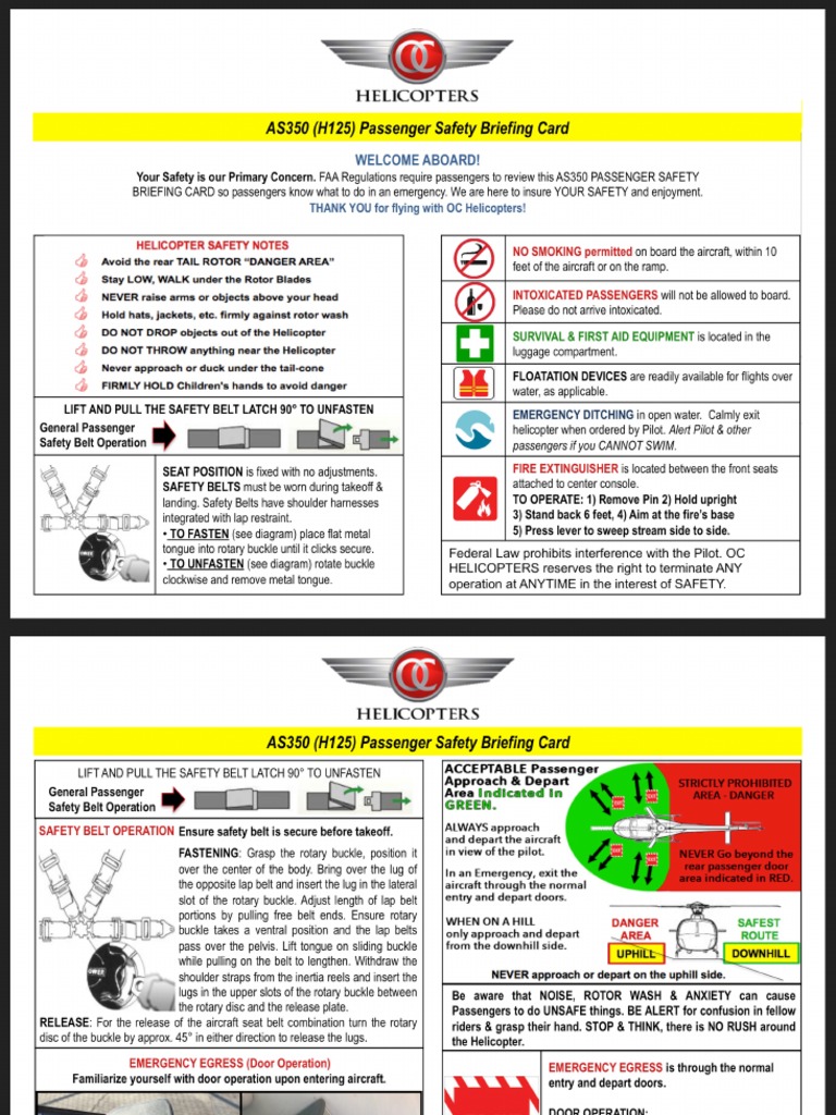 AS350 Safety Briefing Card | PDF