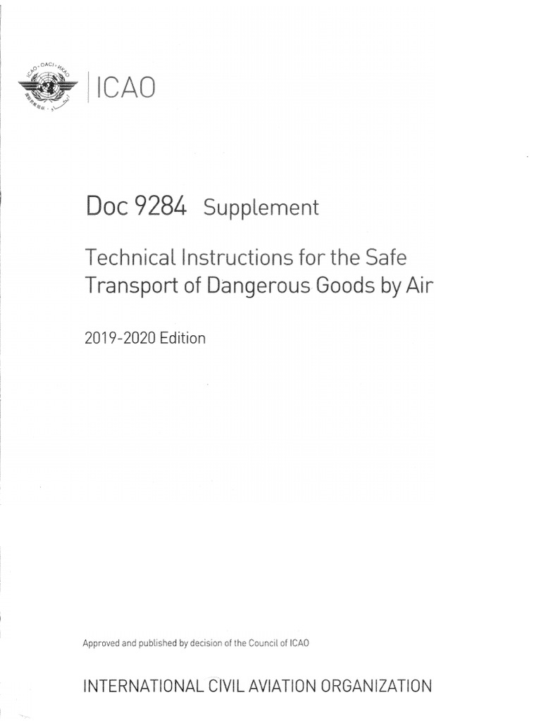 9284 Supplement - Tehnical Instructions For The Safe Transport of ...