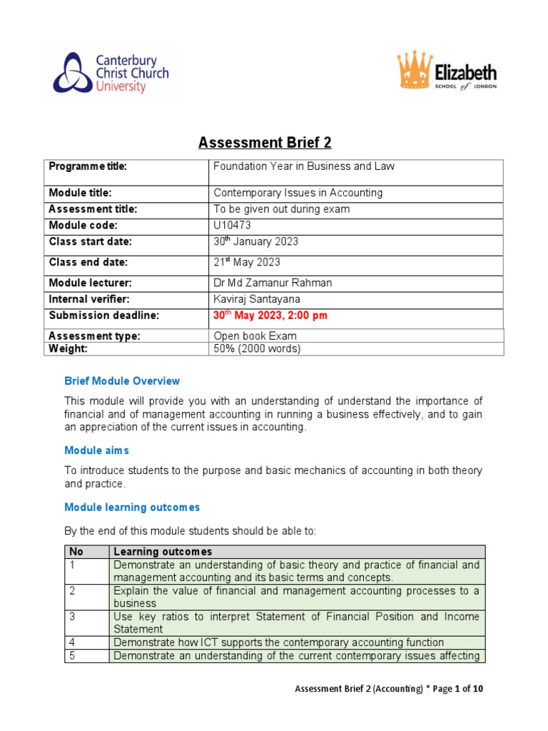 Assessment Brief 2 CIA | PDF