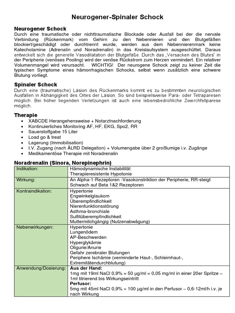 ZSF Neurogener Spinaler Schock 1 | PDF