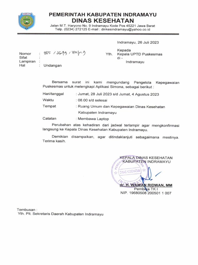 Surat Undangan Simona | PDF