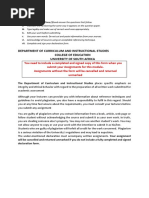 Unisa declaration form | PDF