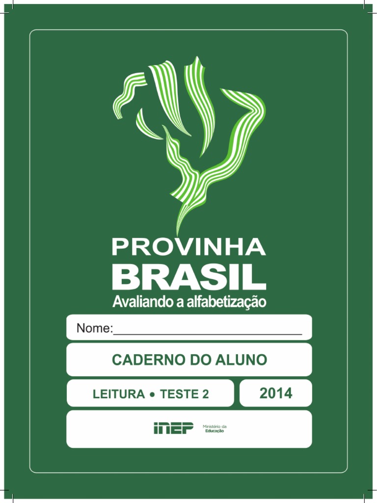 Provinha Brasil 2-2014 Caderno Aluno Leitura | PDF | Casa e Jardim