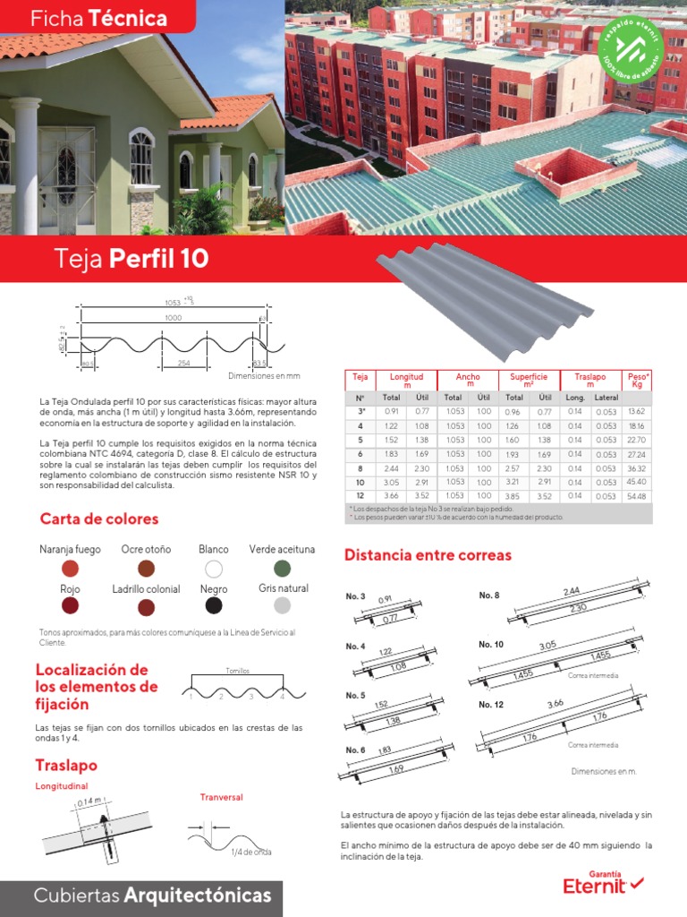FT Teja Ondulada Perfil 10 Eternit | PDF