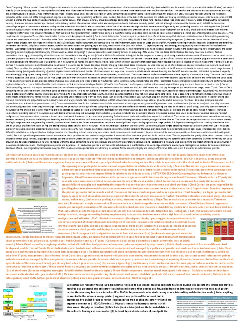 Cloud Computing One Pager | PDF
