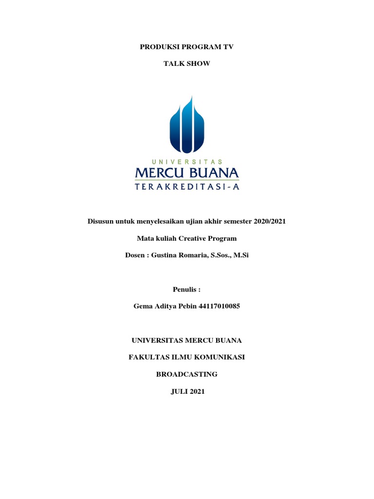 Produksi Talk Show TV | PDF