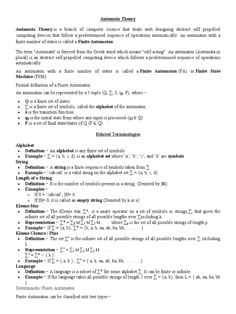 Understanding Automata Theory Basics | PDF
