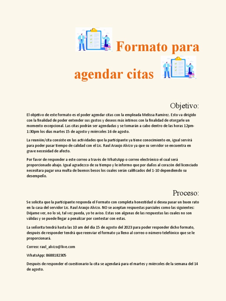 Formato de Citas Personales | PDF