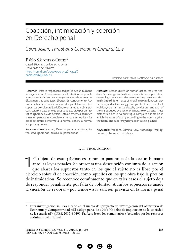Coacción, Intimidación y Coerción | PDF | Ciencias sociales