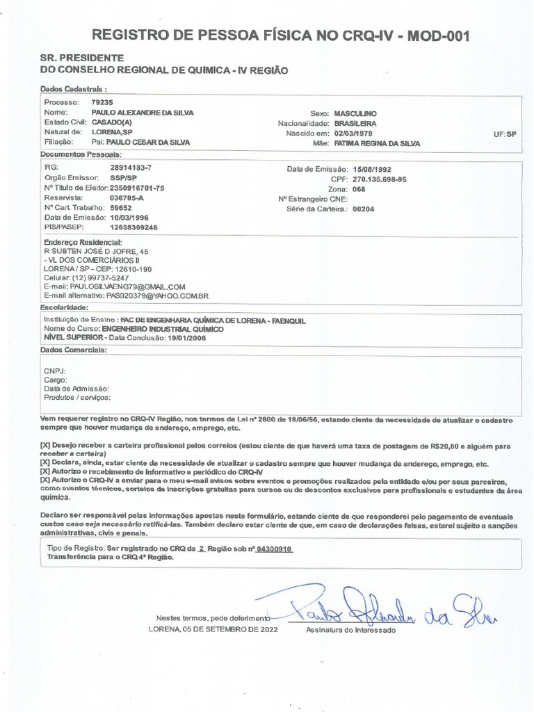 Transferencia CRQ | PDF