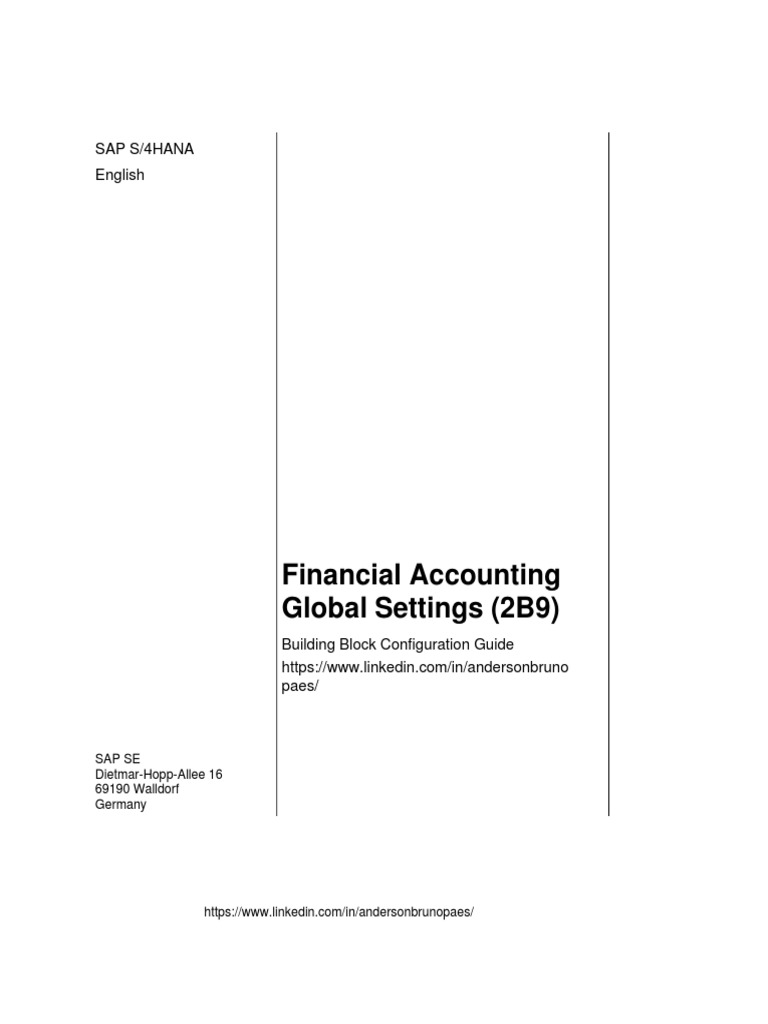 Financial Accounting Global Settings | PDF