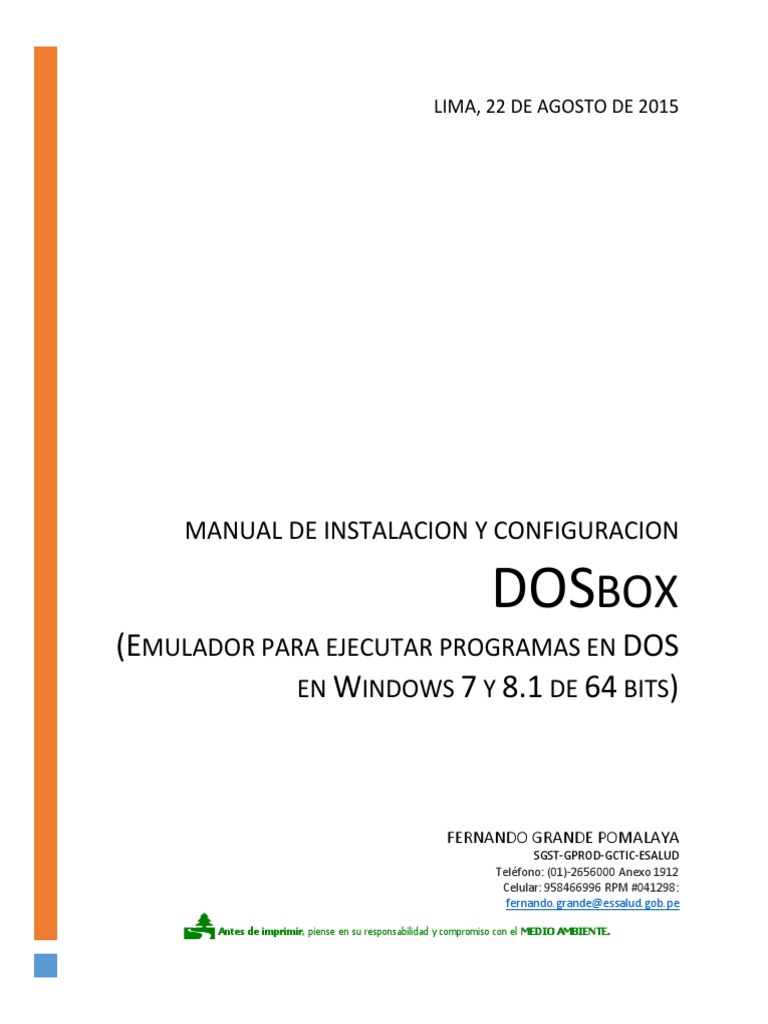 Manual de Instalacion y Configuracion DOSbox | PDF