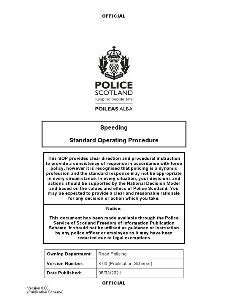 Speeding Sop | PDF