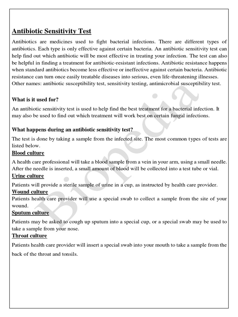 Antibiotic Sensitivity Test | PDF | Medicine | Microbiology