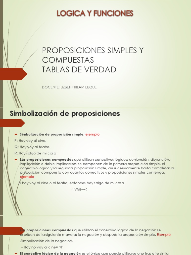 2 Proposiciones Simples y Compuestas | PDF