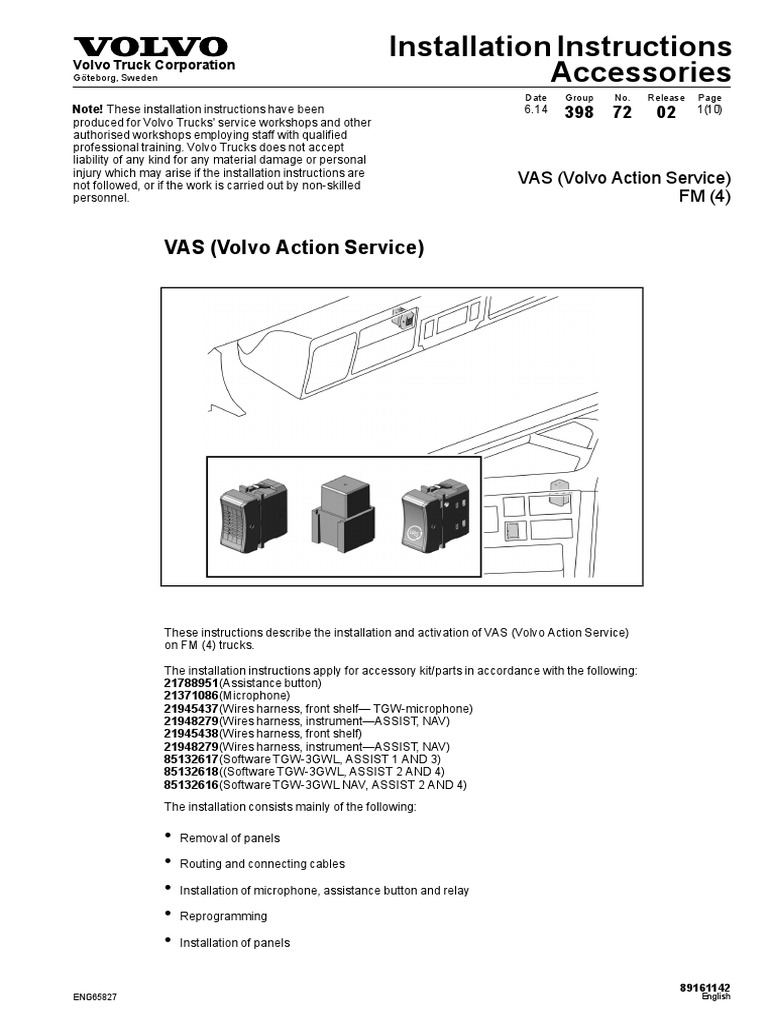 VAS (Volvo Action Service) | PDF