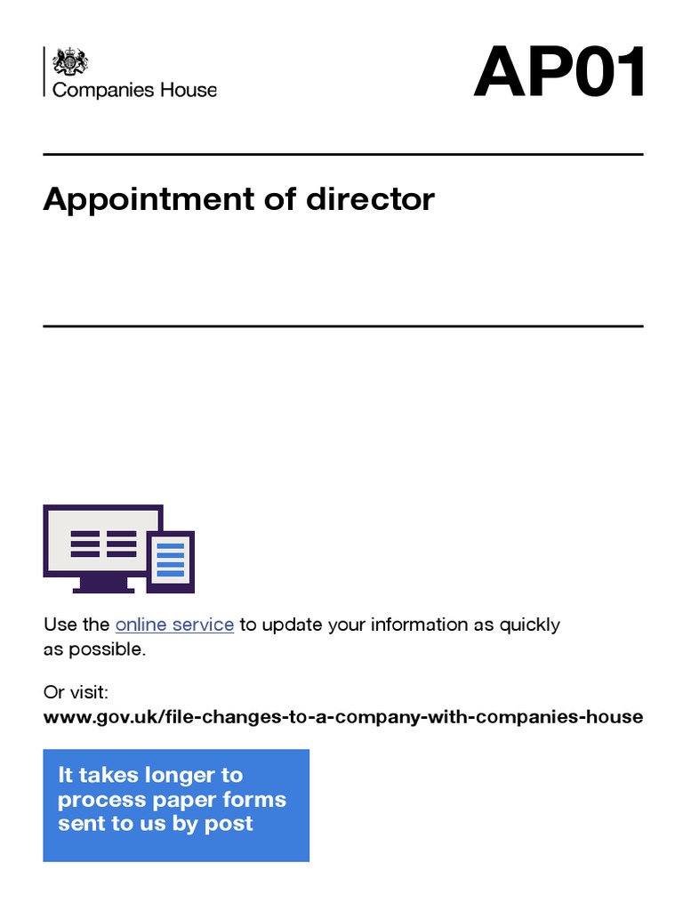 AP01 Form: Director Appointment Guide | PDF | Government