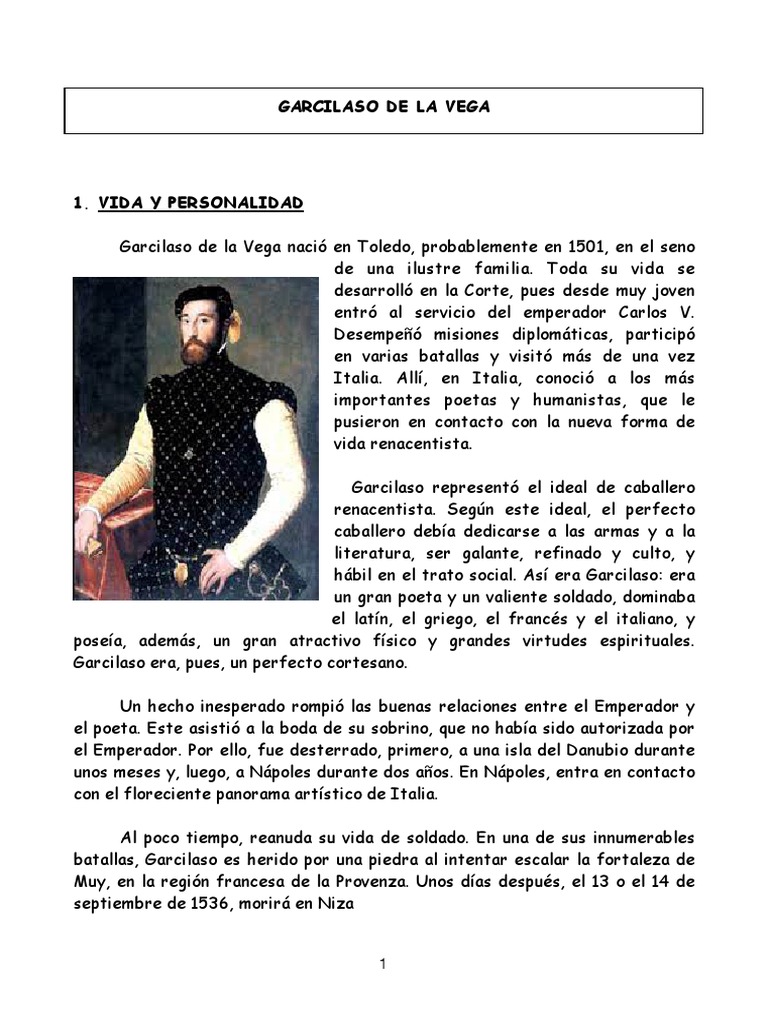 Garcilaso: Vida y Poesía Renacentista | PDF