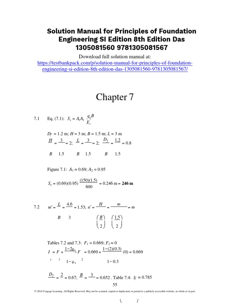 Principles of Foundation Engineering SI Edition 8th Edition Das ... Principles of Foundation Engineering SI Edition 8th Edition Das ...