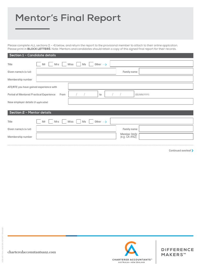MPE Final Mentors Report Form_New | PDF
