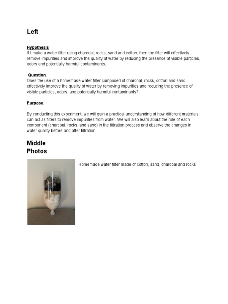 Homemade Water Filter | PDF