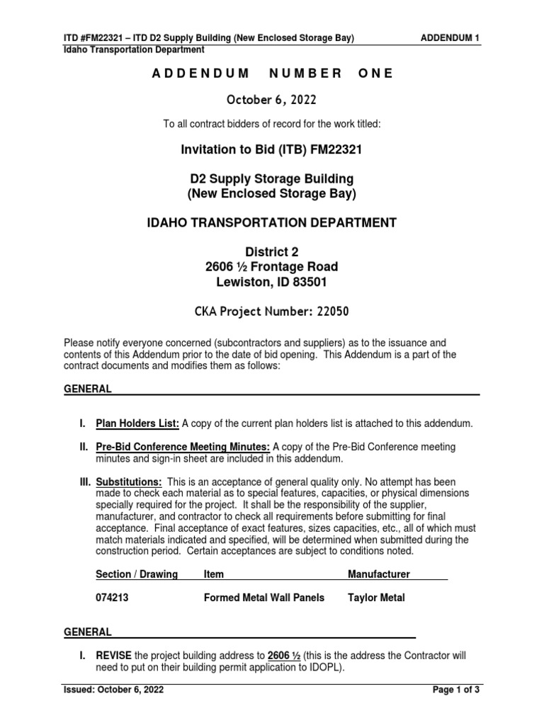 FM22321 Addendum 1 | PDF