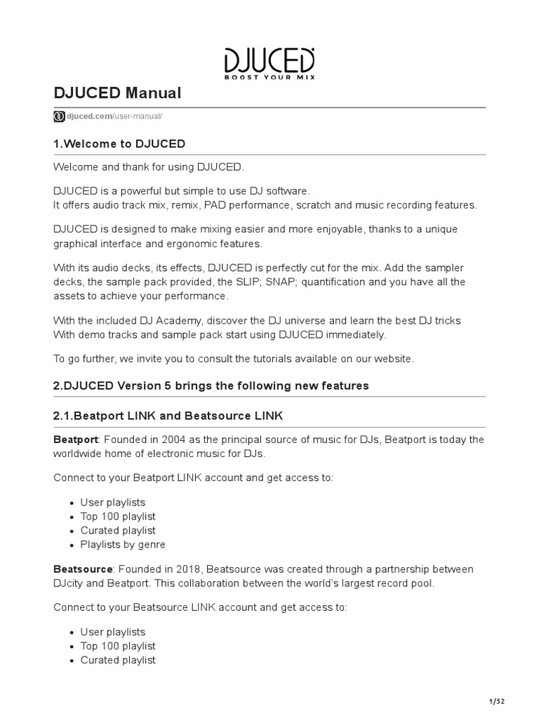 DJUCED Manual: Features & Interface Guide | PDF