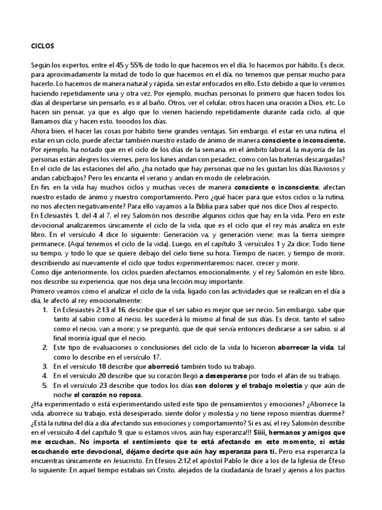 Devocional - Ciclos | PDF