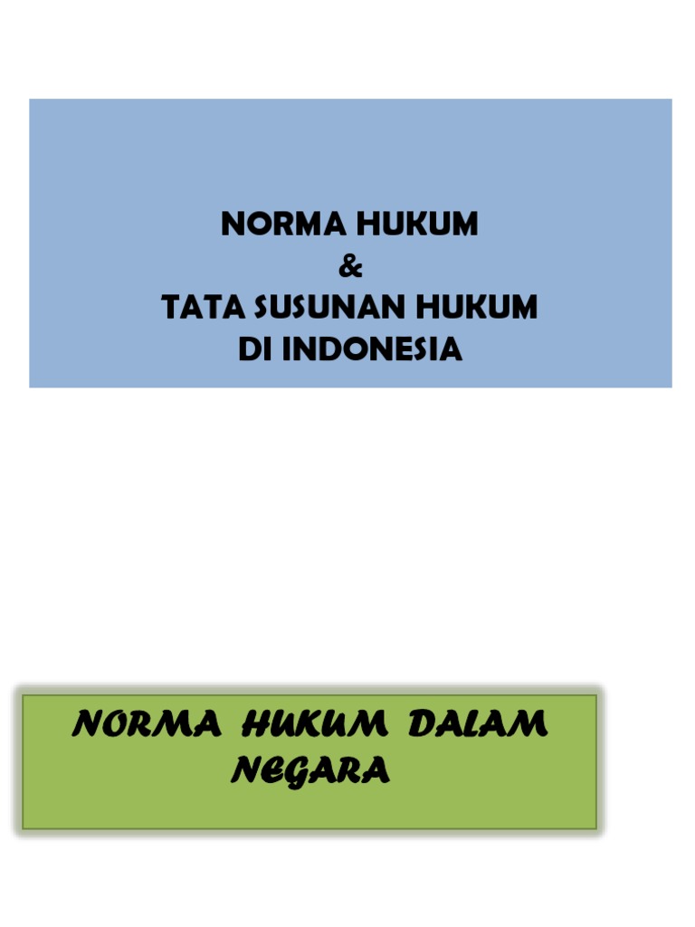 Teori Per - UU - An-Norma - Hukum - & - Tata - Susunan - Norma - Hukum ...