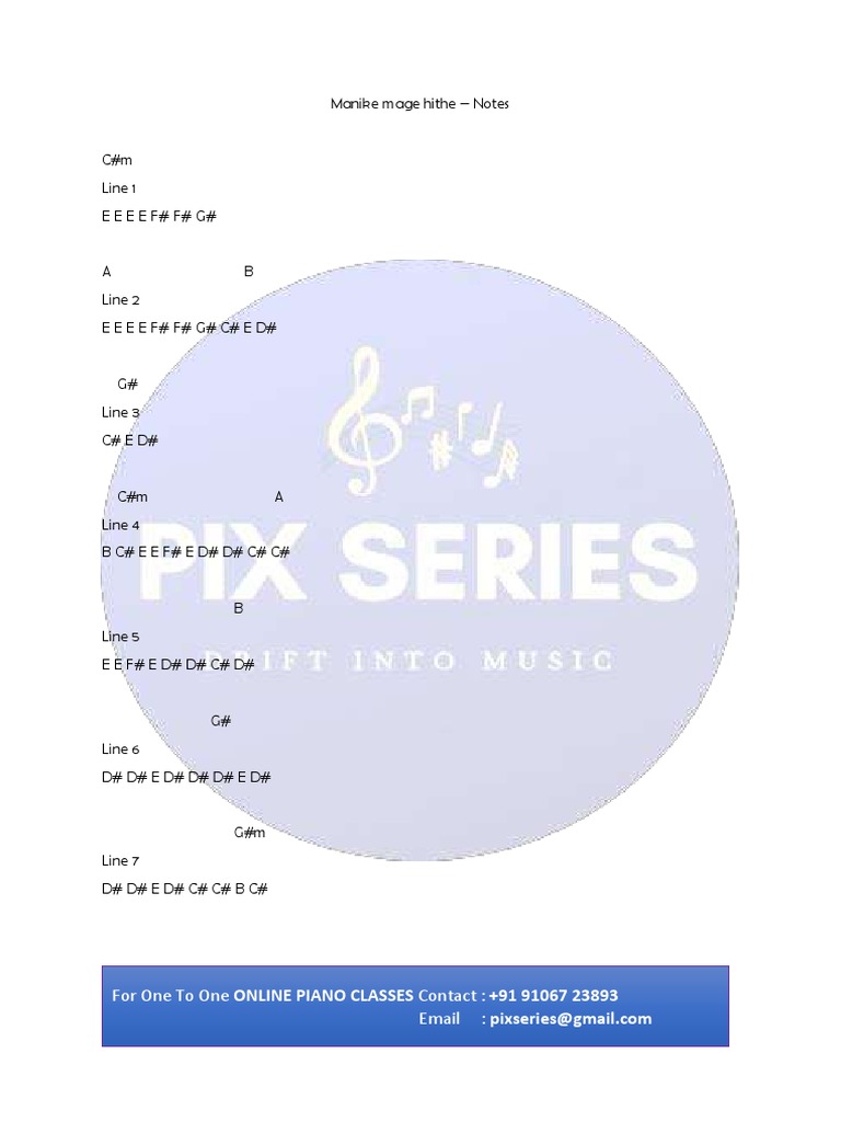 Manike Mage Hithe Notes Compressed | PDF