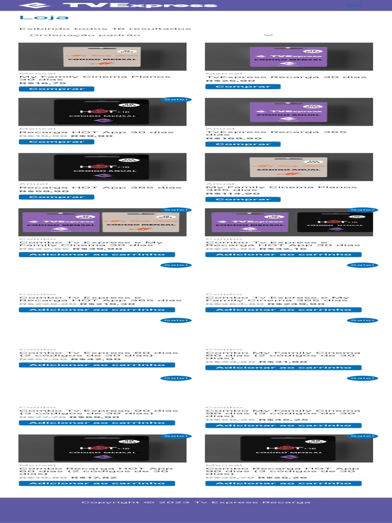 Loja - TV Express Recarga | PDF