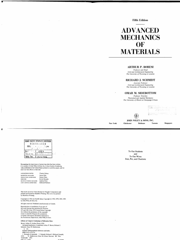 Advanced Mechanics of Materials - Boresi | PDF