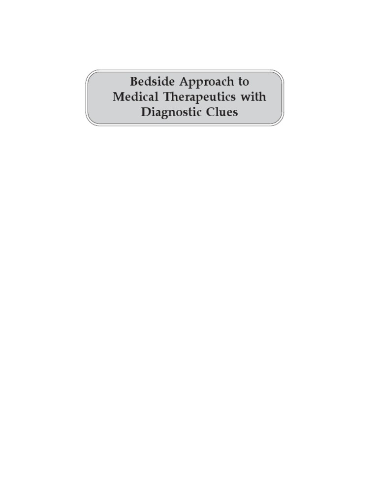 Bedside Approach To Medical Therapeutics With Diagnostic Clues | PDF