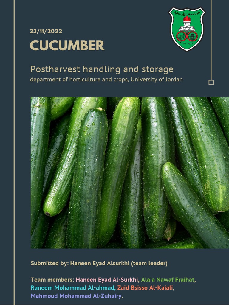 Cucumber Postharvest Storage Guide | PDF | Home & Garden