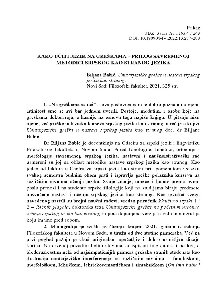 Kako_Uciti_Jezik_Na_Greskama_Prilog_Savr_Metod_Srpski_strani | PDF Kako_Uciti_Jezik_Na_Greskama_Prilog_Savr_Metod_Srpski_strani | PDF
