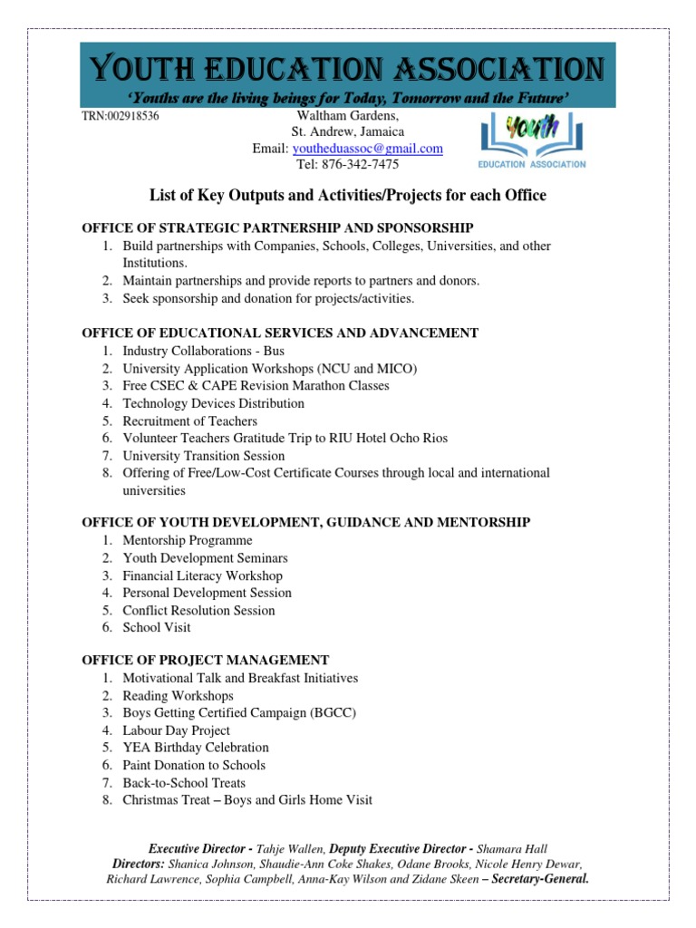 Youth Education Association Initiatives | PDF