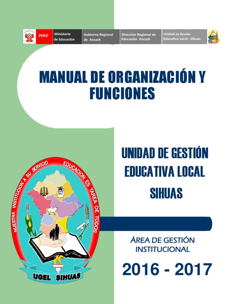 Manual de Organizacion y Funciones | Descargar gratis PDF | Institución | Regulación