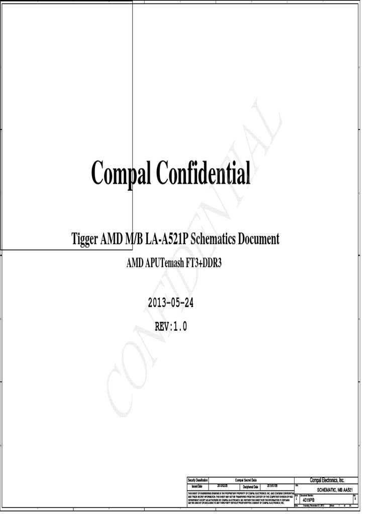 Compal La A521p R1 0 Pdf Pdf Usb Printed Circuit Board