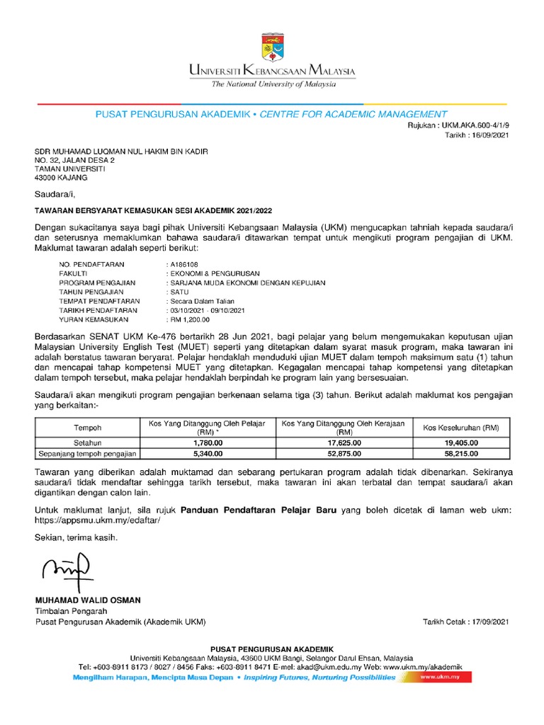 Contoh Surat Tawaran | PDF