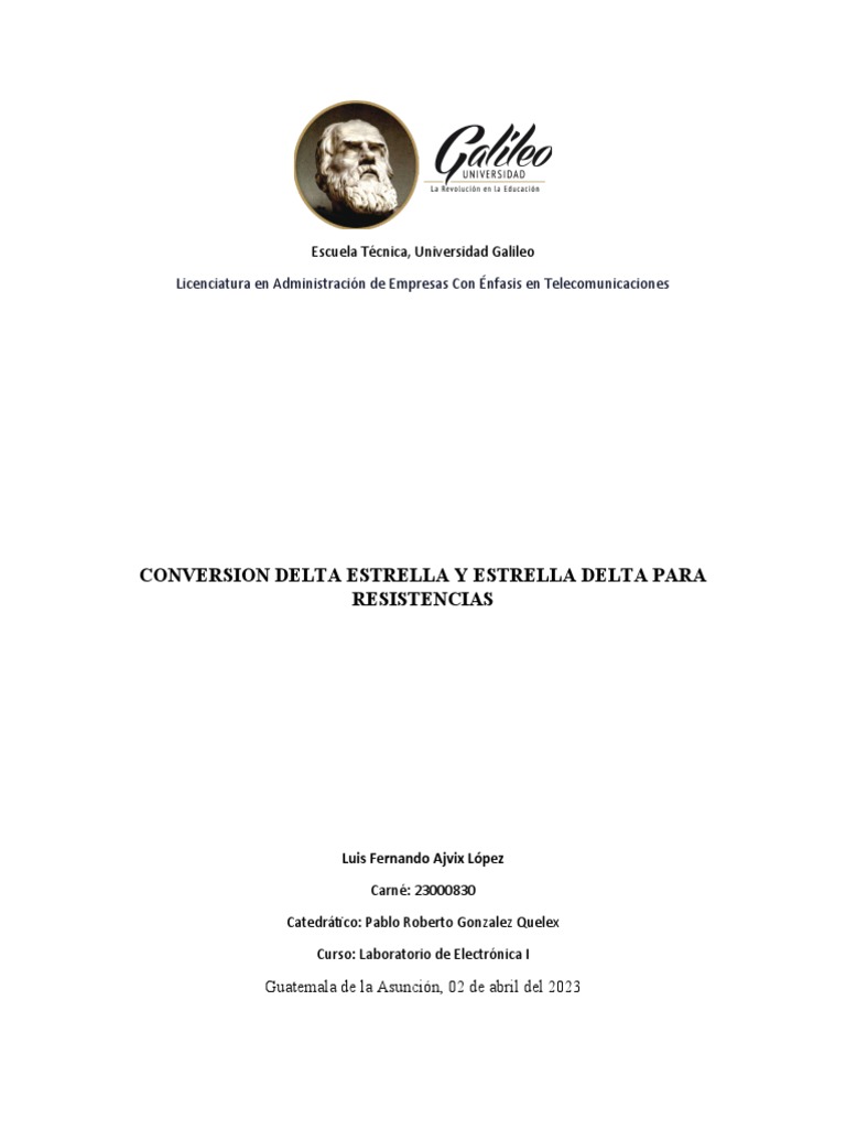 Conversión Delta-Estrella en Resistencias | PDF | Resistencia Eléctrica ...