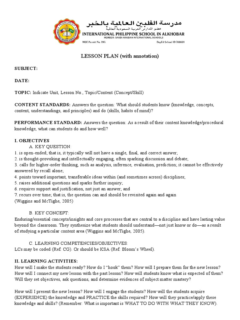 Lesson Plan Annotation | PDF Lesson Plan Annotation | PDF