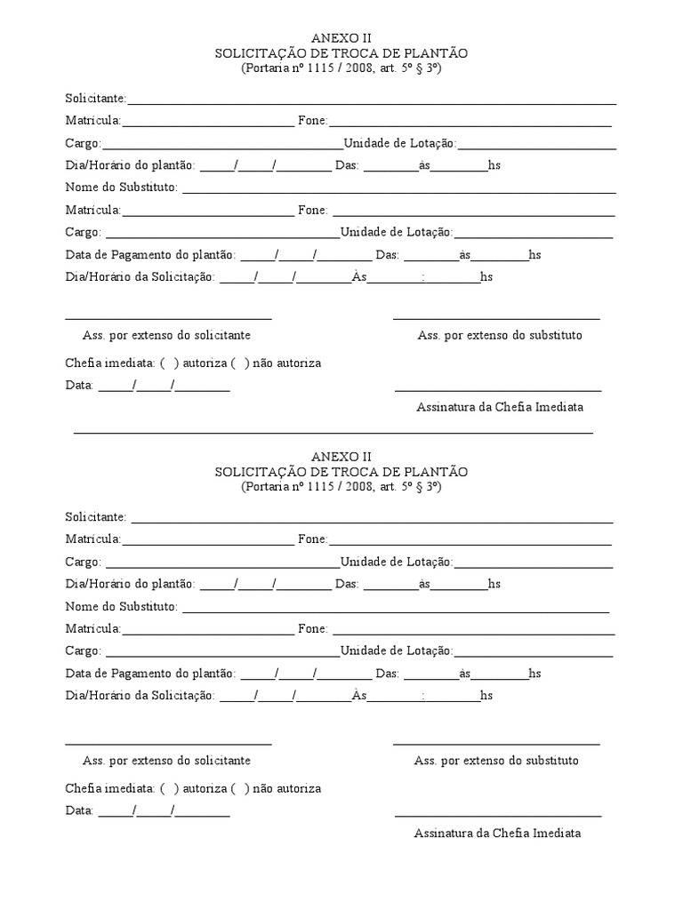 Troca de Plantão | PDF