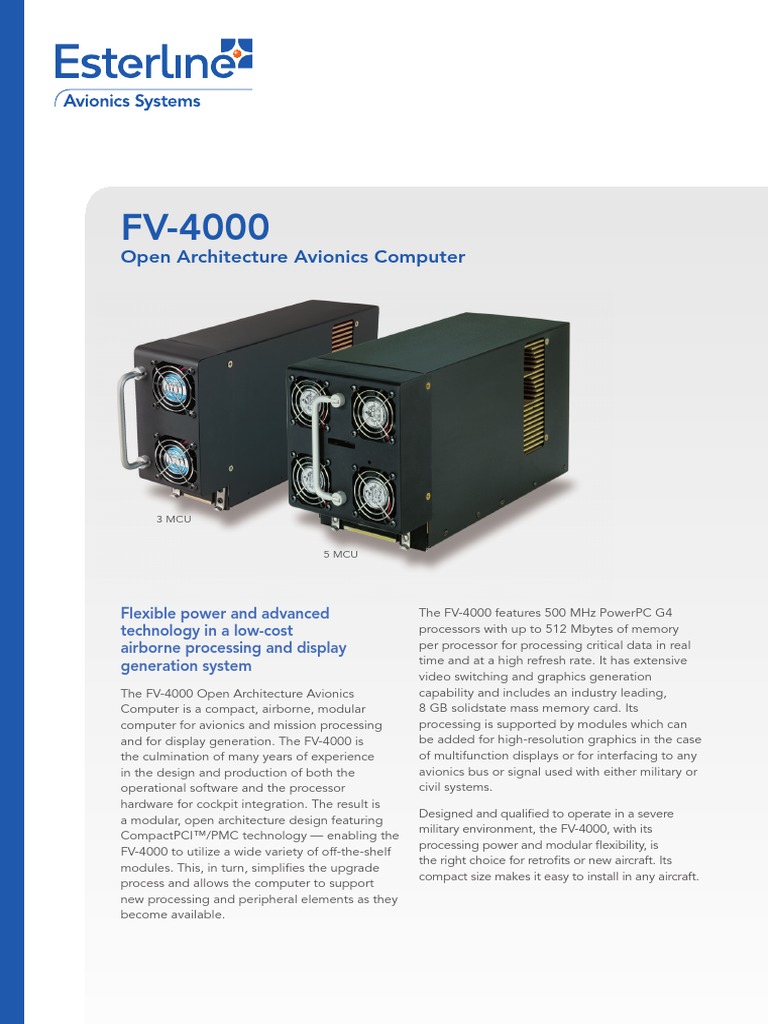 Avionic Computer FV-4000 | PDF | Avionics | Microcontroller